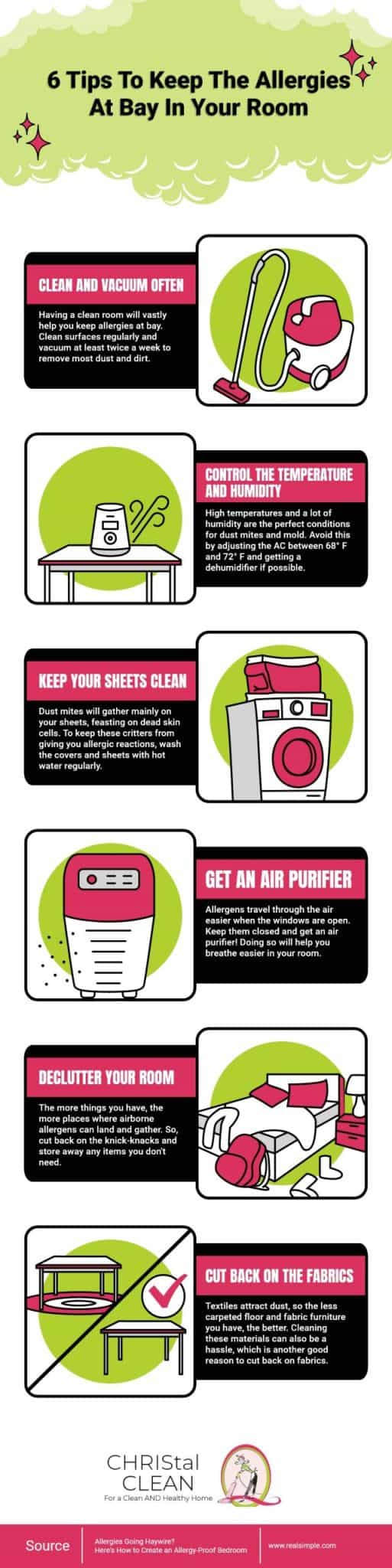 6 Tips To Keep The Allergies At Bay In Your Room | Christal Cleaned